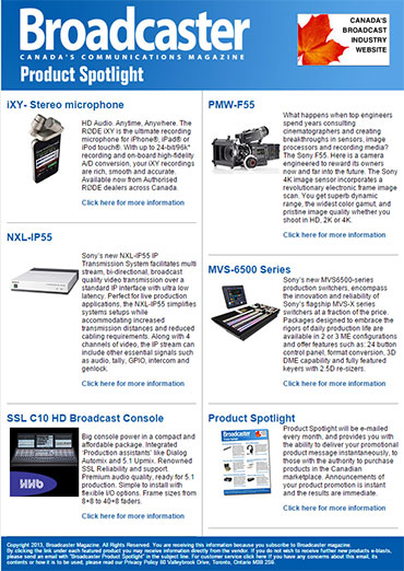 Product Spotlight - Broadcaster Magazine